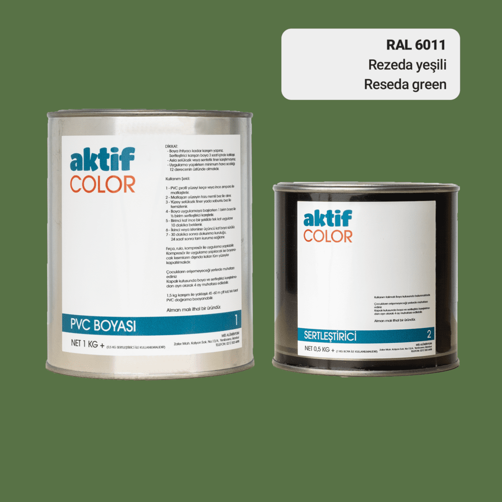 RAL 6011 - Rezeda Yeşili / Aktif Color Pvc Boyası (Pimapen Boyası) 1,5 ...
