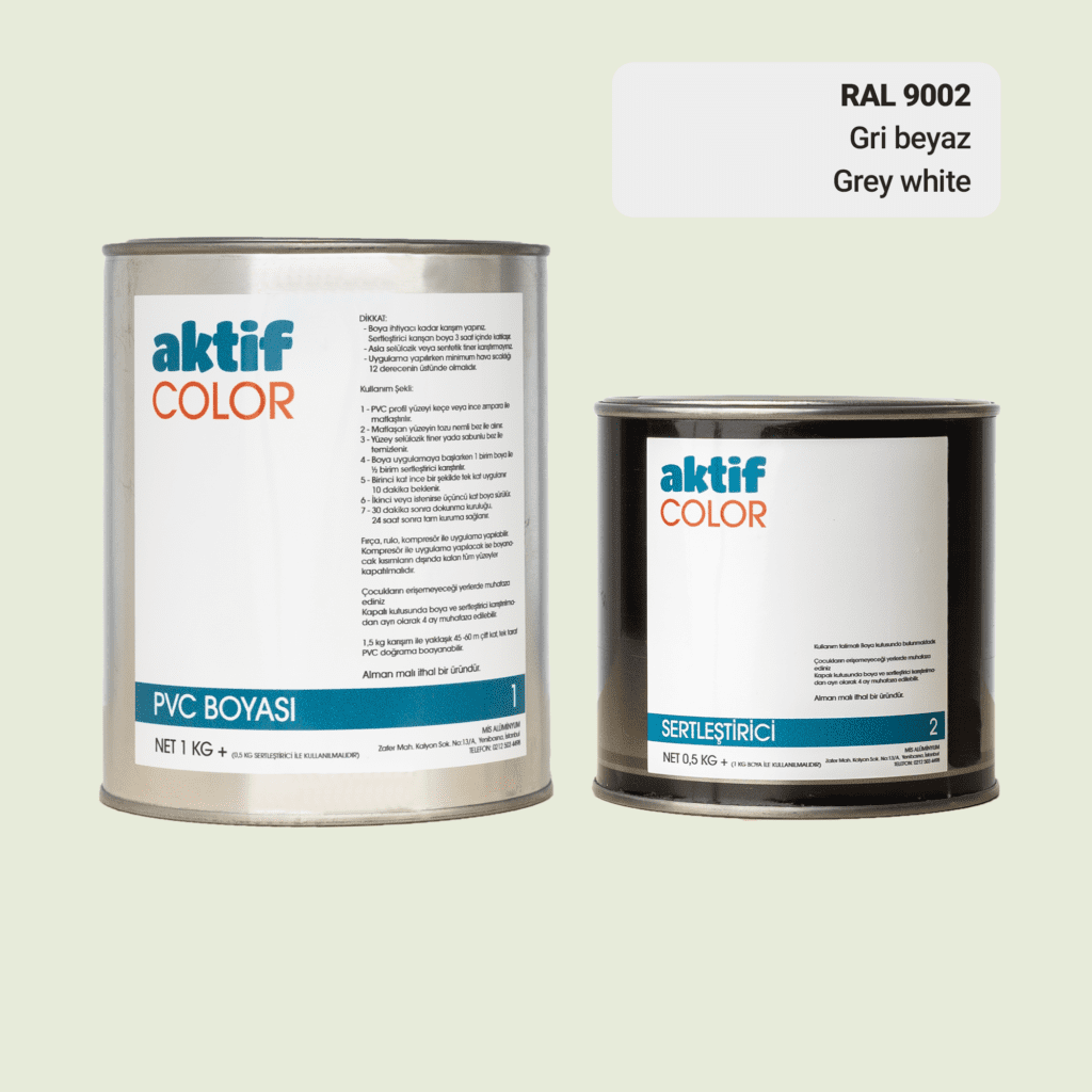 RAL 9002 - Gri Beyaz / Aktif Color Pvc Boyası (Pimapen Boyası) 1,5 Kg ...