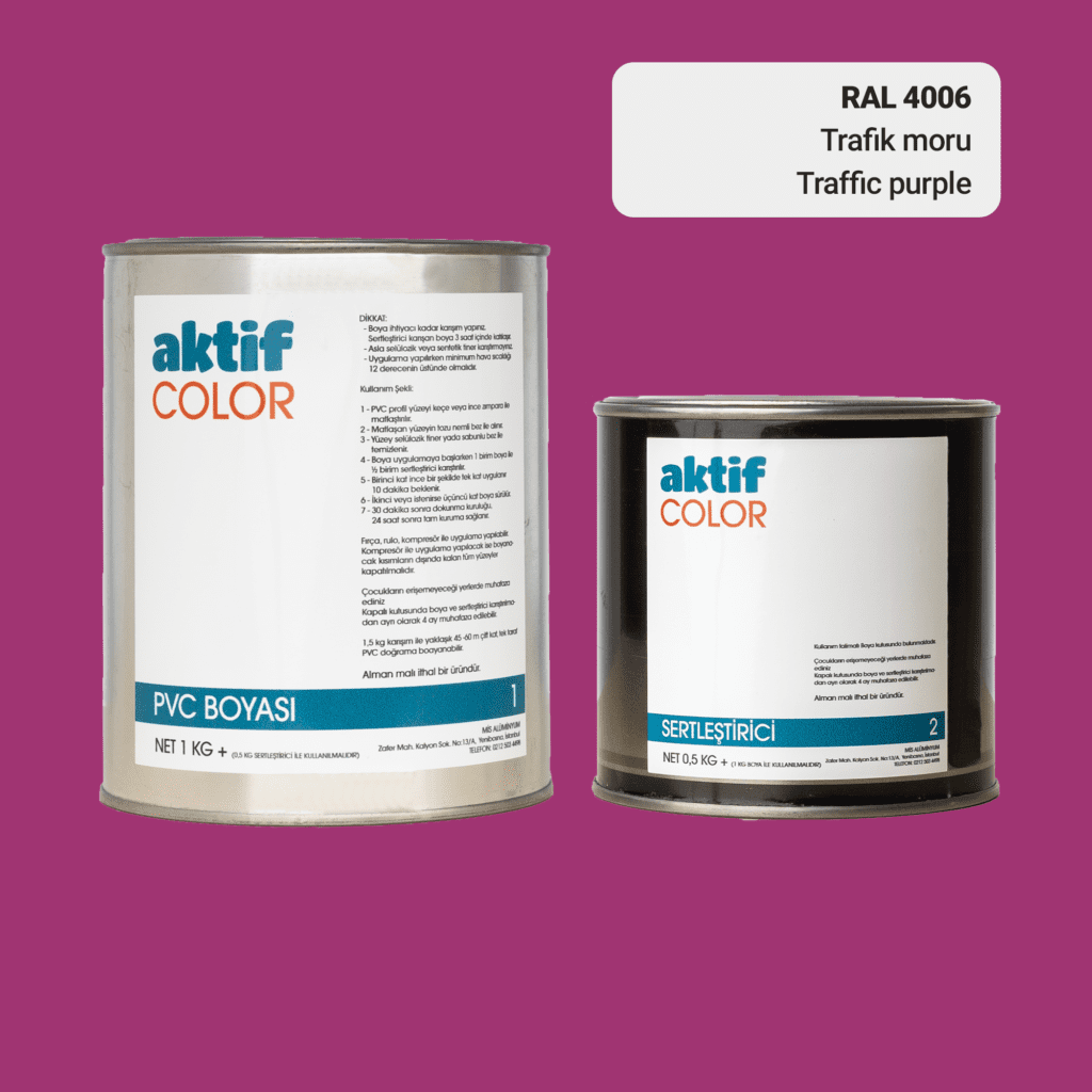 RAL 4006 - Trafik Moru / Aktif Color Pvc Boyası (Pimapen Boyası) 1,5 Kg ...
